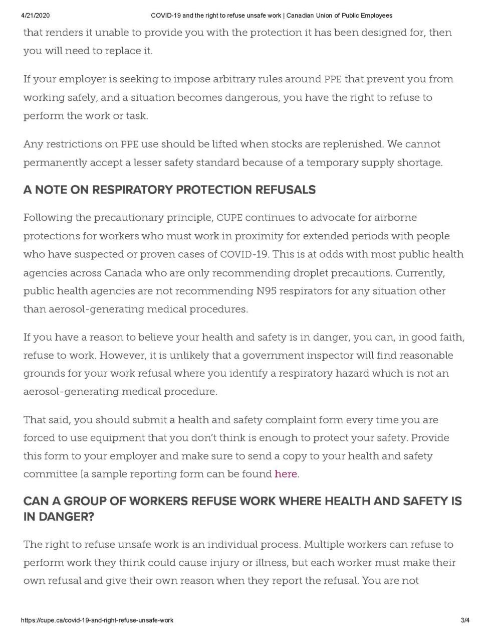 COVID-19 and the right to refuse unsafe work - The union for Ontario's ...
