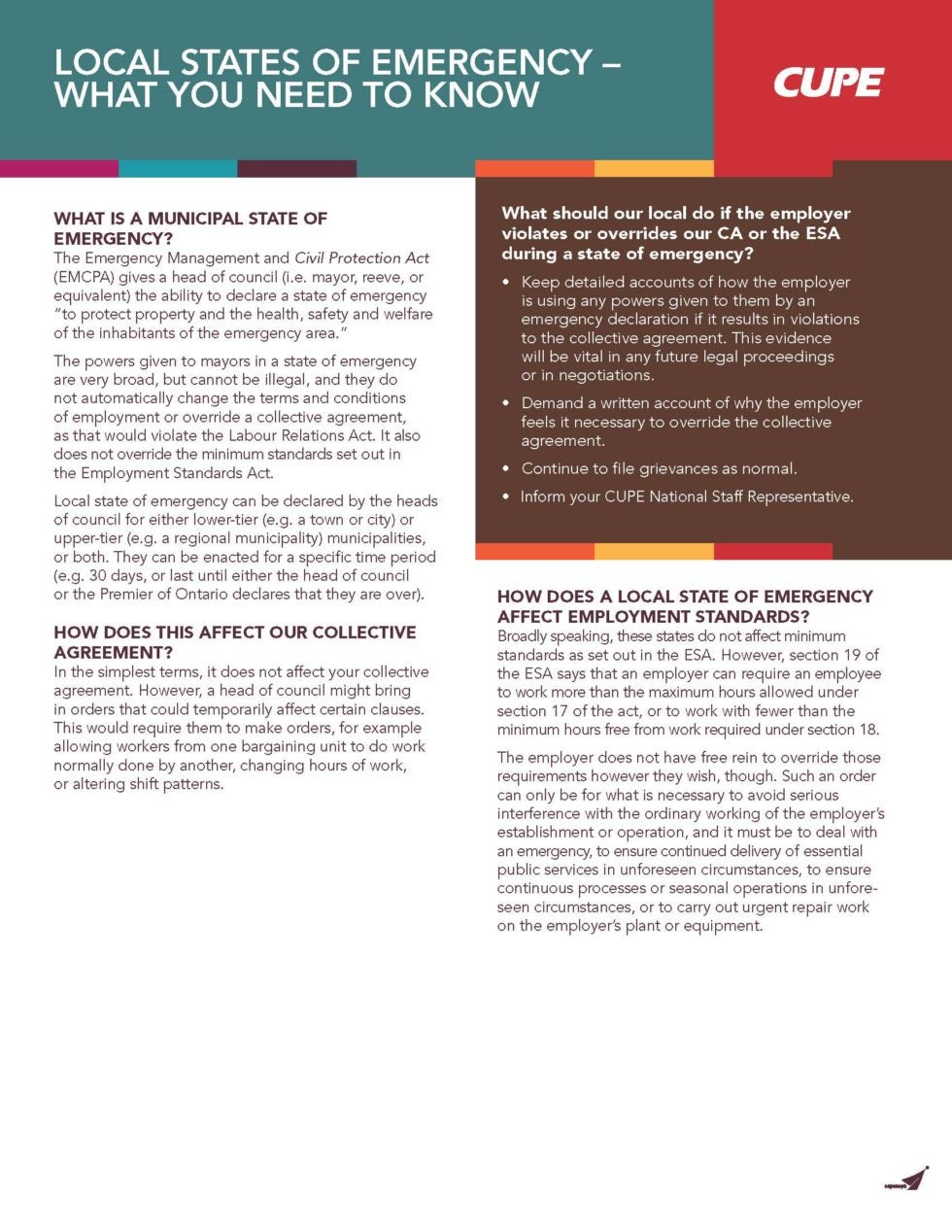 Understanding local states of emergency - The union for Ontario's long ...